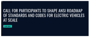 EV Charging Standards – ANSI Roadmap of Standards and Codes